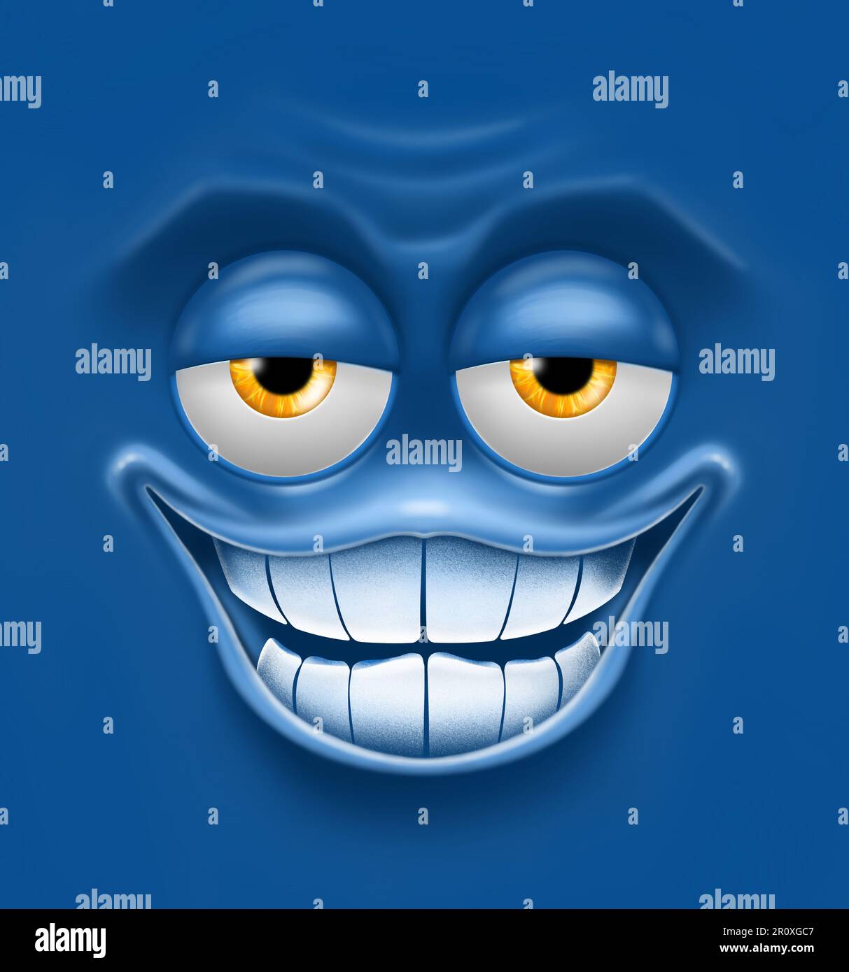 Ukrainian Emoji with big teeth Stock Photo - Alamy