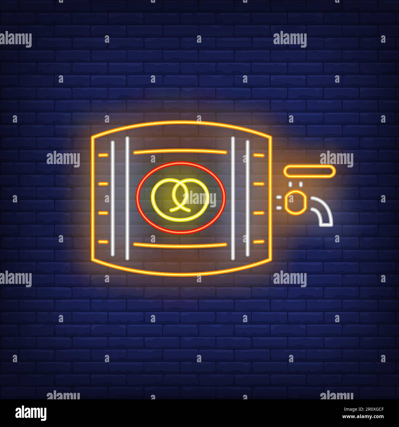 Wooden beer barrel with tap neon sign Stock Vector Image & Art - Alamy