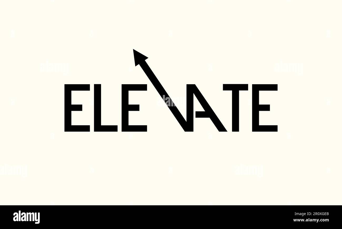 Elevate Typography Text Logo Design. Elevate Typographic Word Logo ...