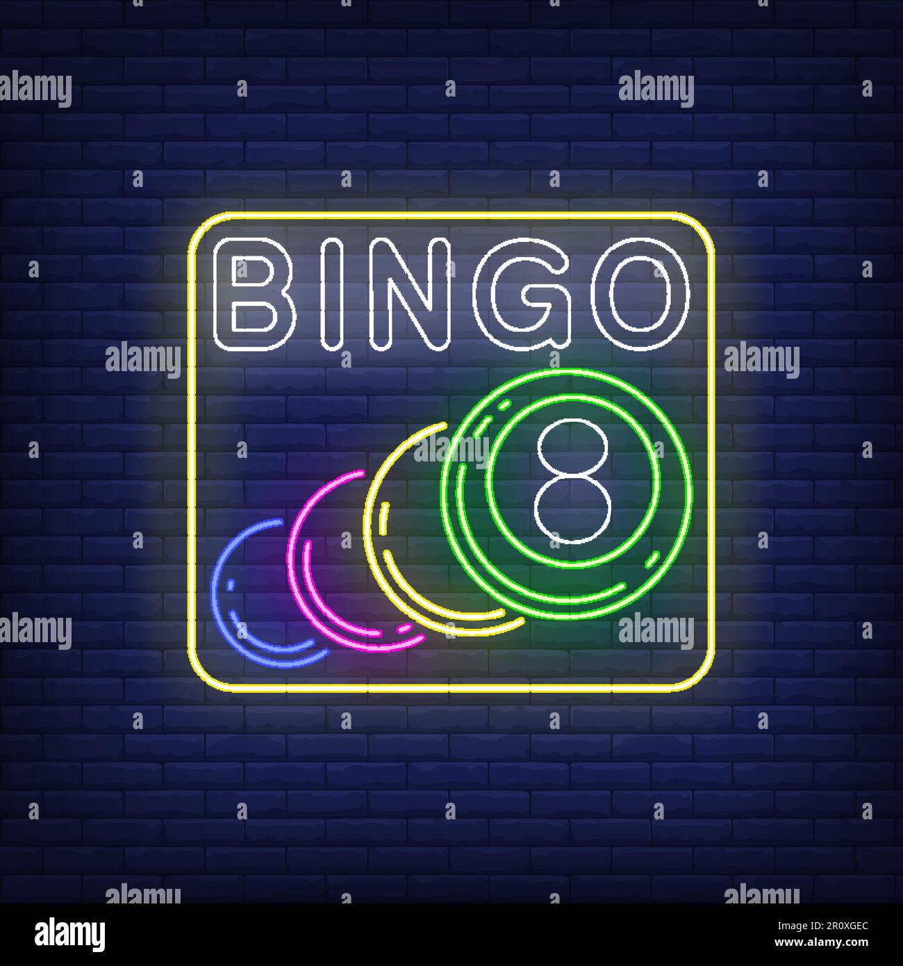 Bingo neon Stock Vector Images - Alamy