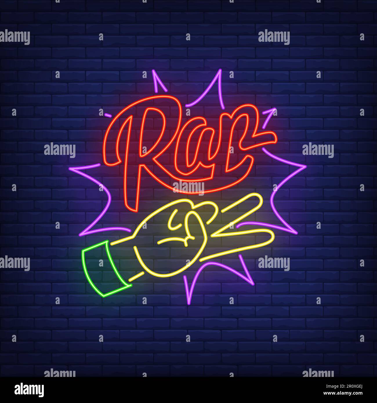 Hand and lettering neon sign Stock Vector Image & Art - Alamy