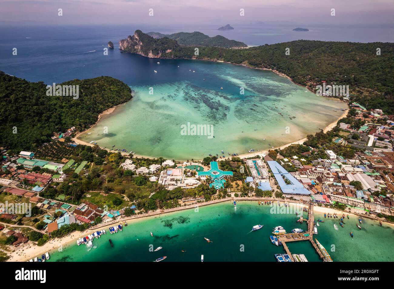 Aerial view of the Thailand landmarks Stock Photo - Alamy