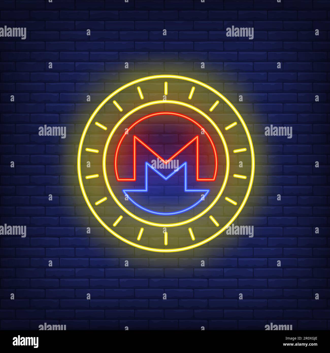 Monero cryptocurrency coin neon sign Stock Vector Image & Art - Alamy
