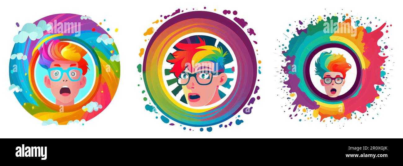 horizontal set vector illustration of homosexual persons isolate on ...