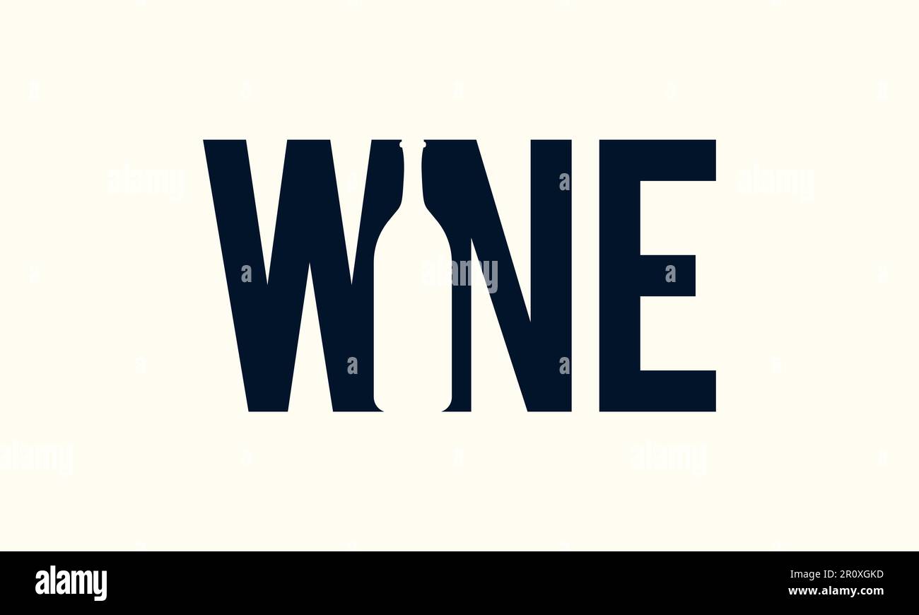 Wine Typography Text Logo Design. Wine Typographic Word Logo Vector ...