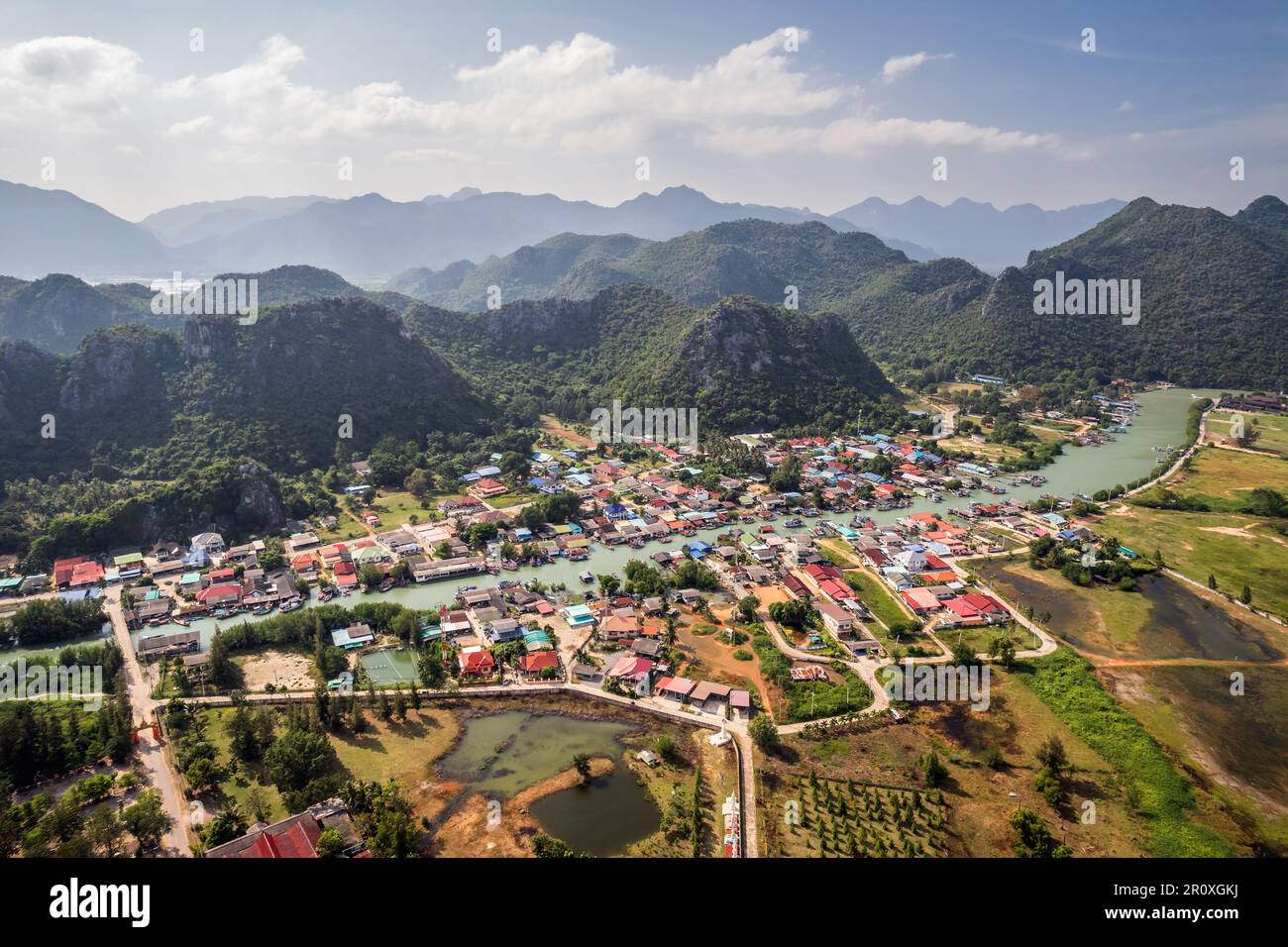 Aerial view of the Thailand landmarks Stock Photo - Alamy