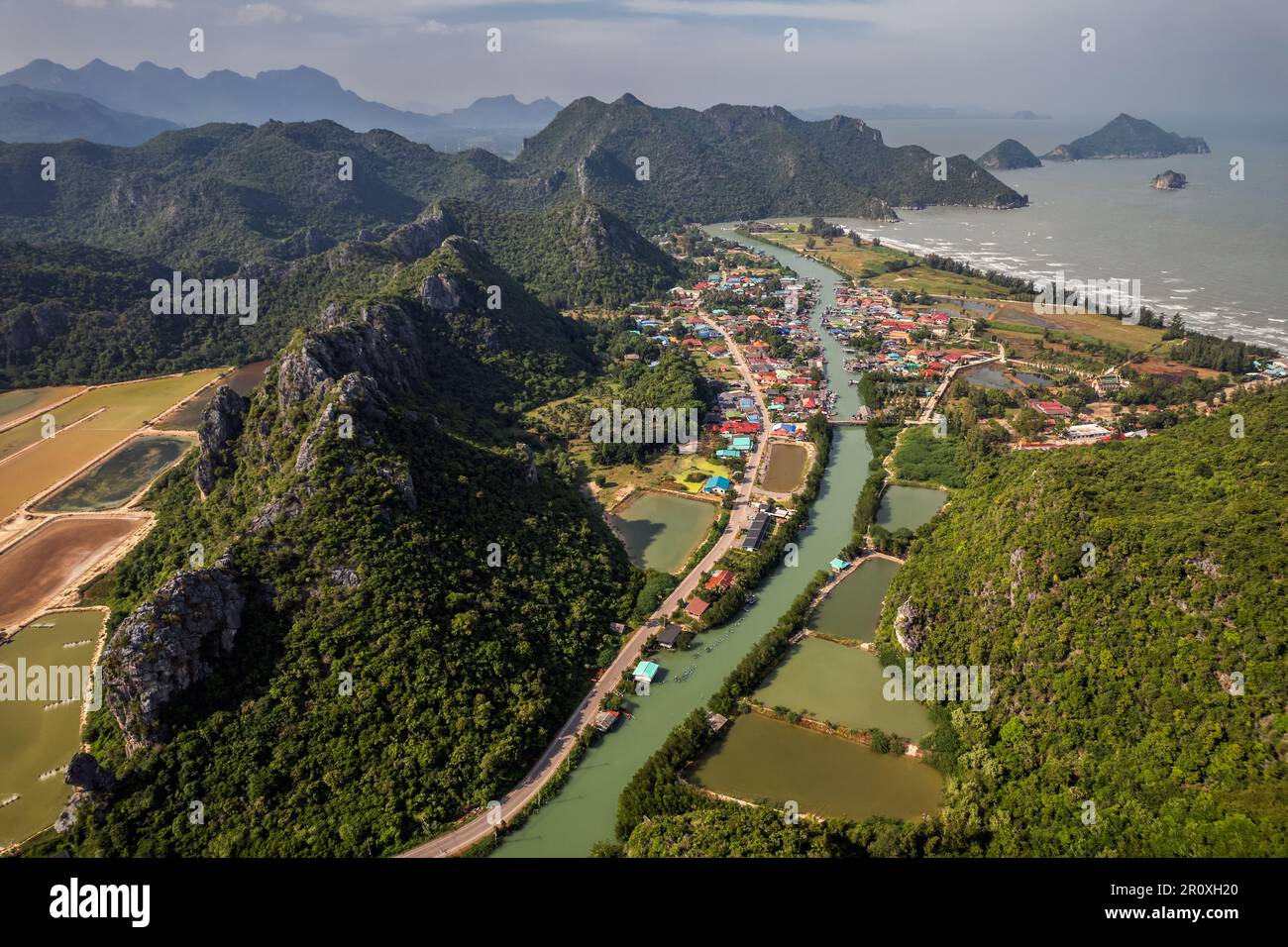 Aerial view of the Thailand landmarks Stock Photo - Alamy