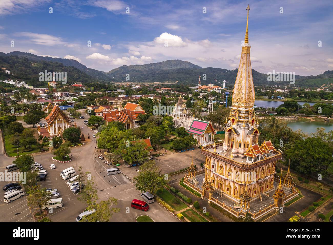 Aerial view of the Thailand landmarks Stock Photo - Alamy