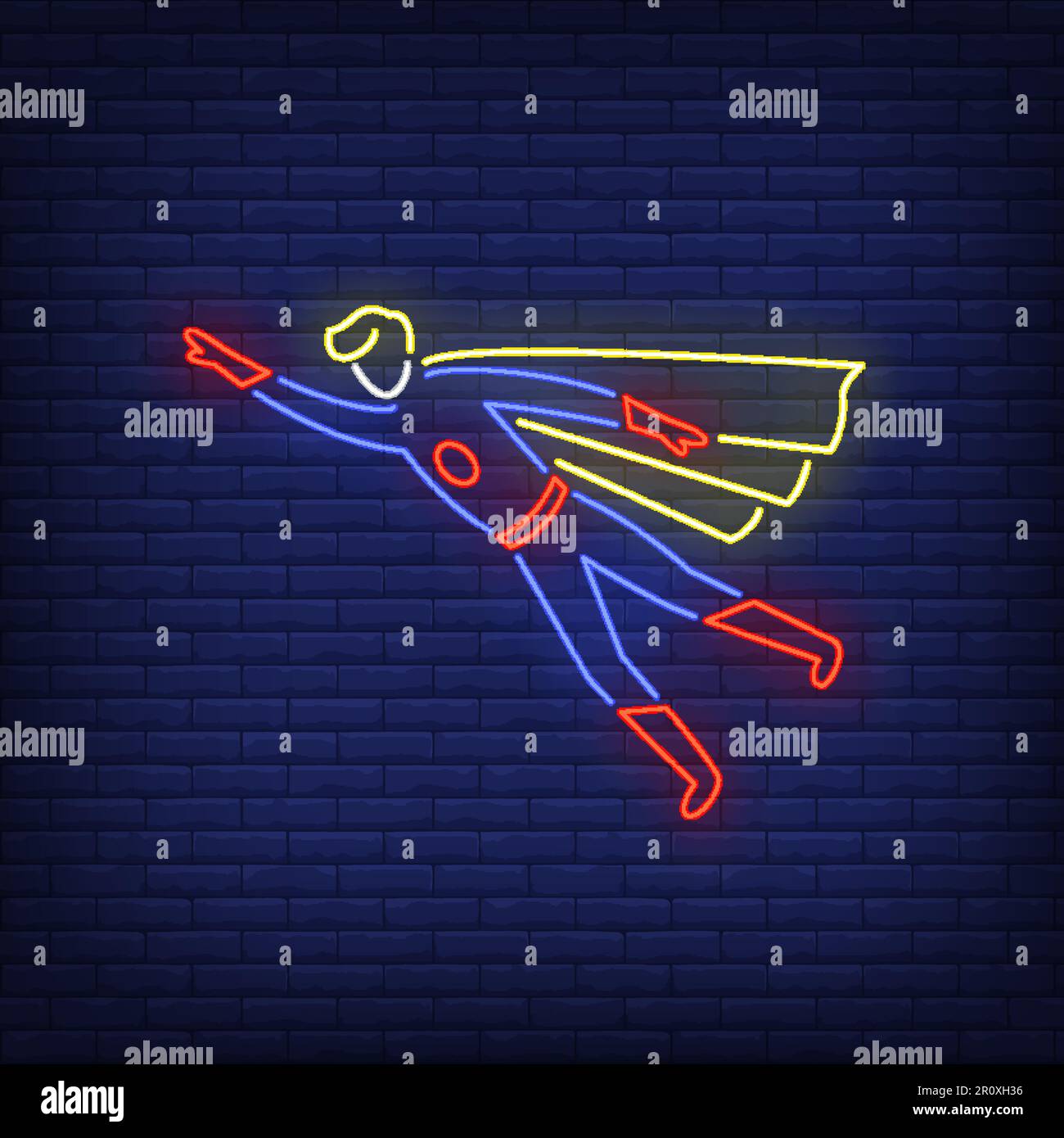 Superman flying neon sign Stock Vector Image & Art - Alamy