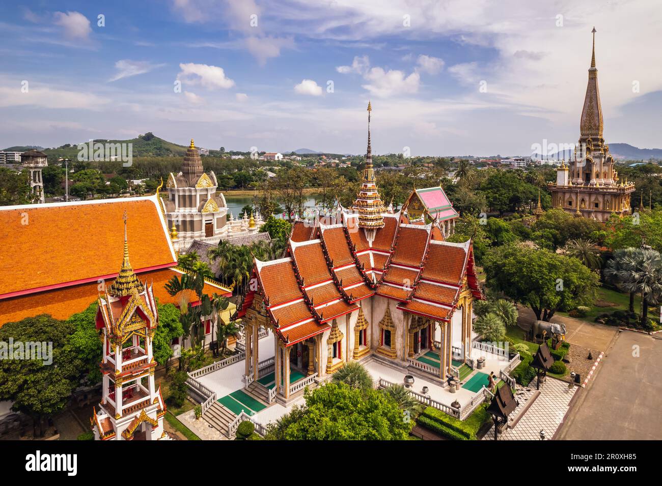 Aerial view of the Thailand landmarks Stock Photo - Alamy
