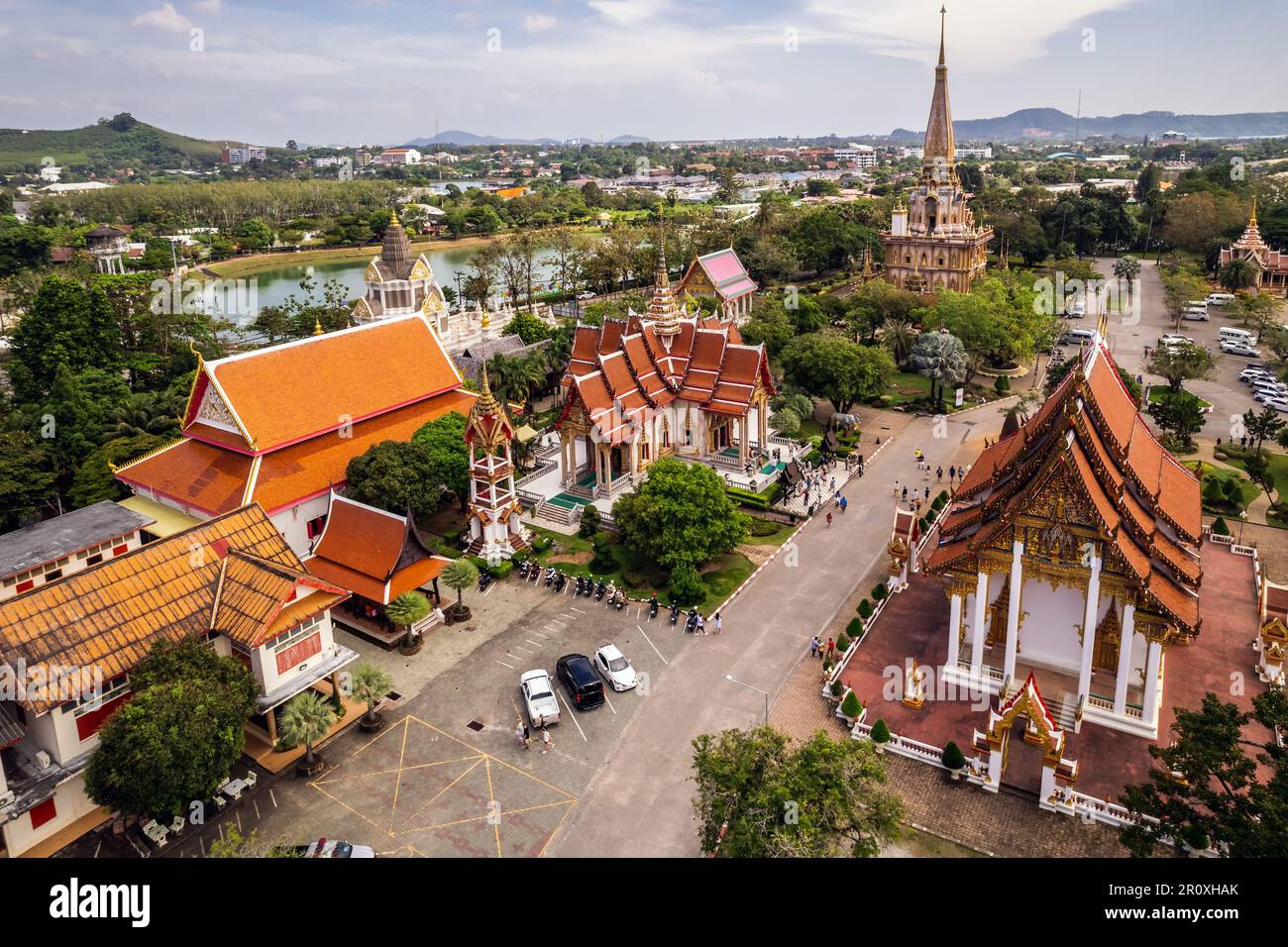 Aerial view of the Thailand landmarks Stock Photo - Alamy