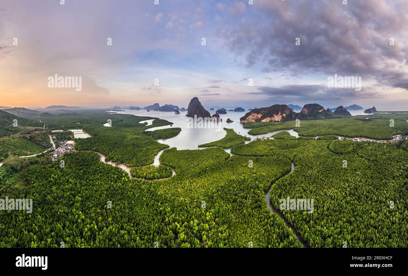 Aerial view of the Thailand landmarks Stock Photo - Alamy