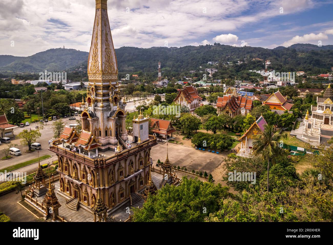 Aerial view of the Thailand landmarks Stock Photo - Alamy