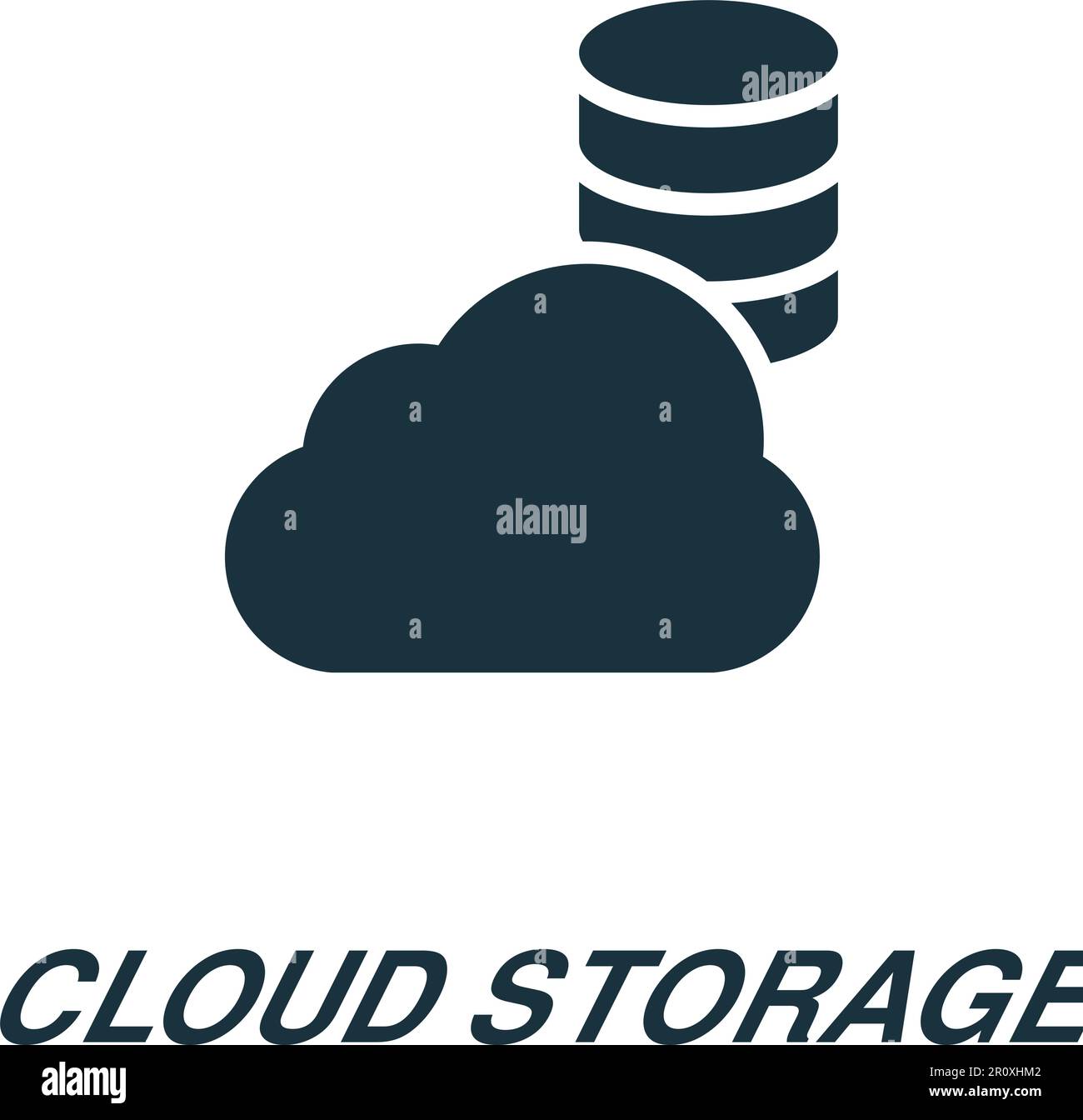 Cloud Storage Icon Monochrome Simple Sign From App Development Collection Cloud Storage Icon