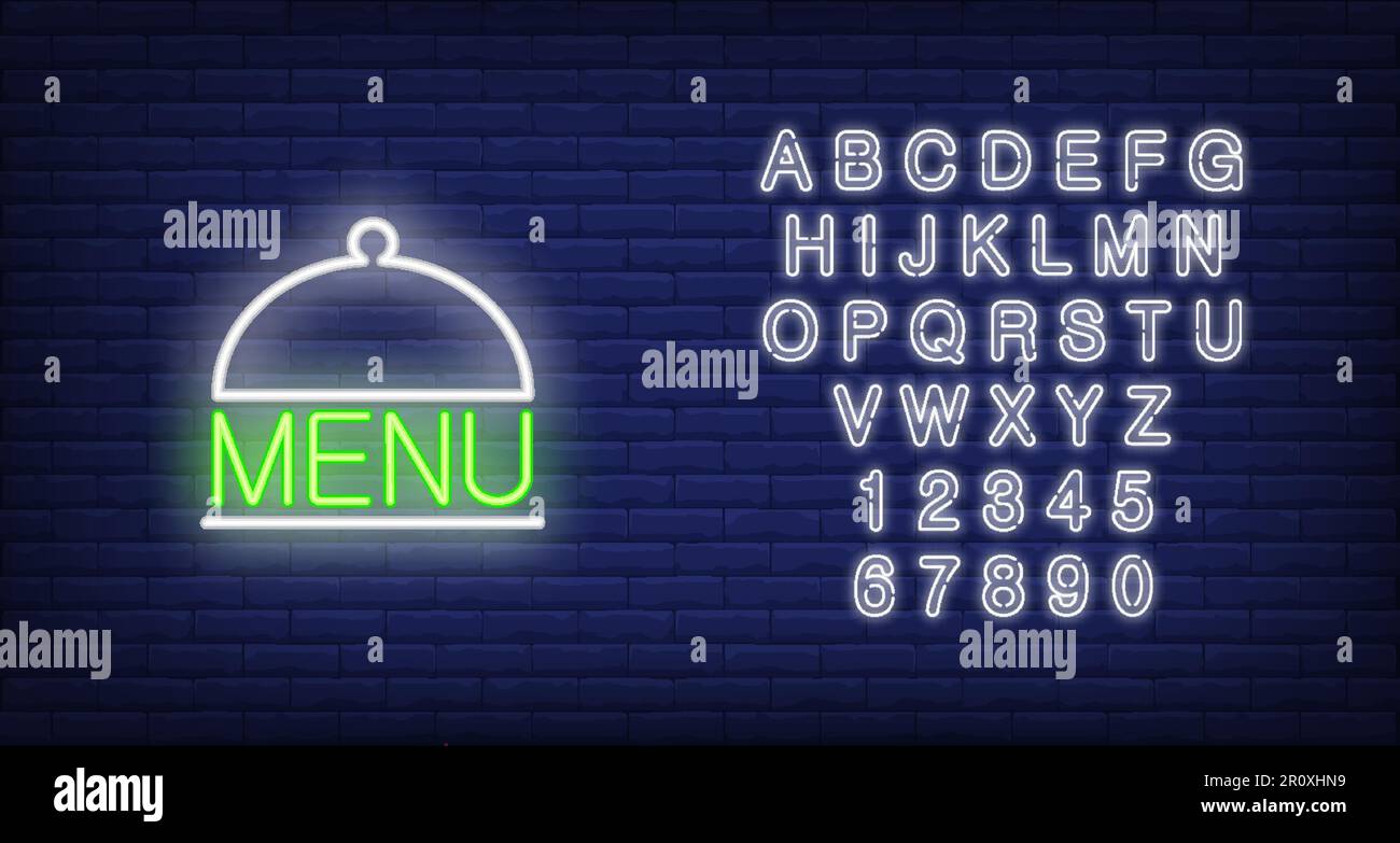 Restaurant menu neon sign Stock Vector Image & Art - Alamy