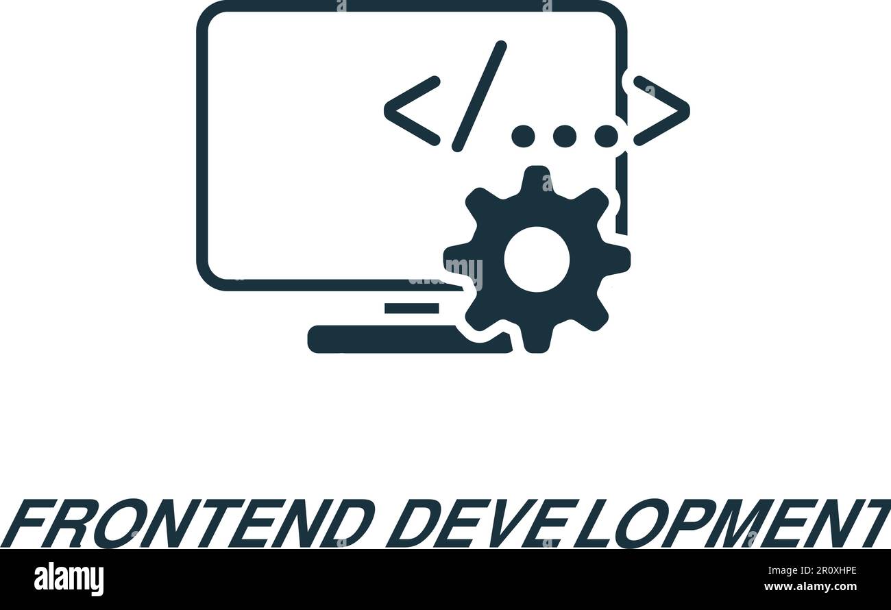Frontend development icon. Monochrome simple sign from app development ... Frontend development icon. Monochrome simple sign from app development ...