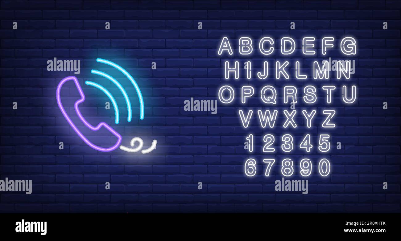 Phone call neon sign Stock Vector Image & Art - Alamy