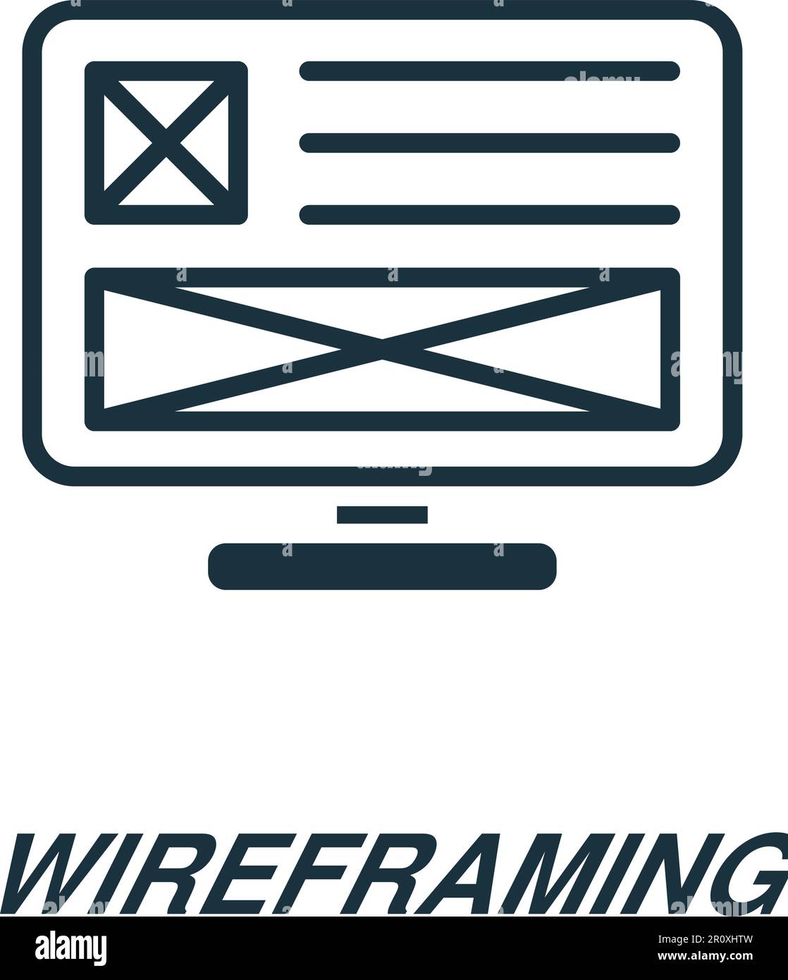 Wireframing icon. Monochrome simple sign from app development ...
