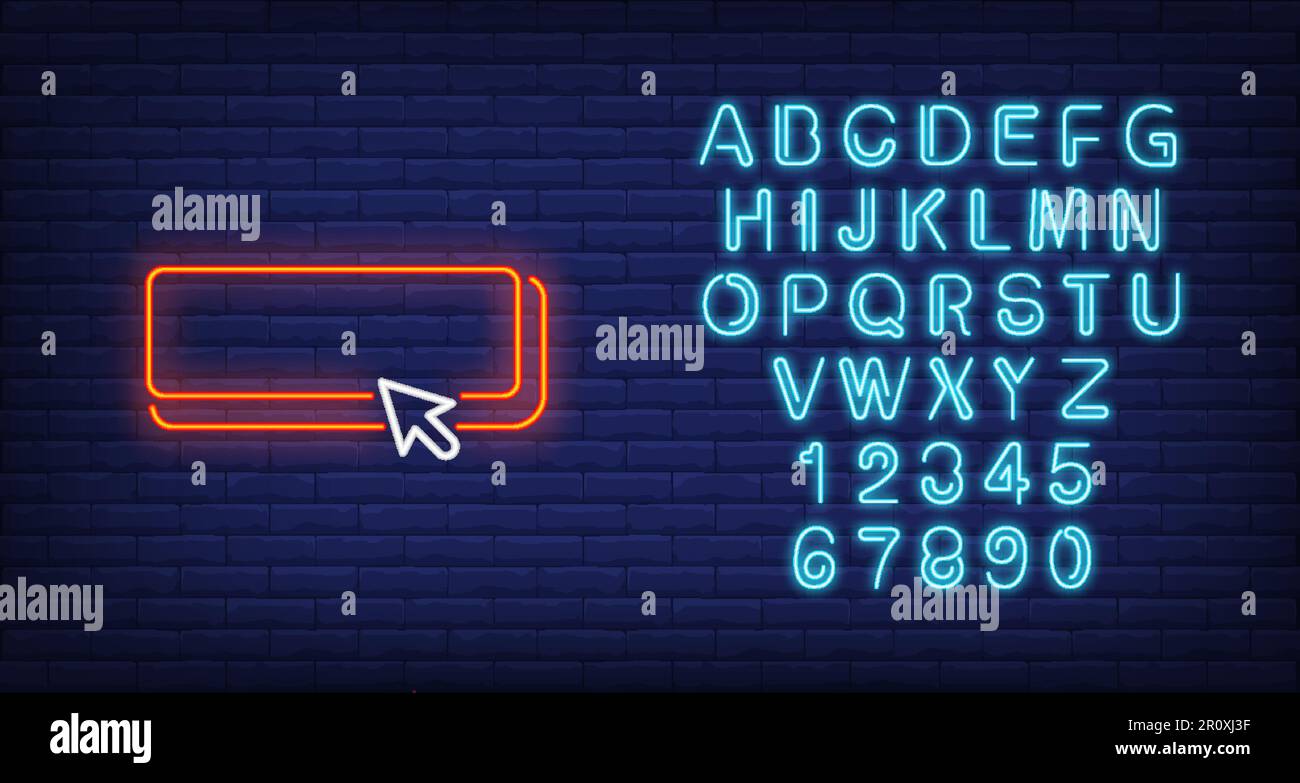 Button and arrow cursor neon sign Stock Vector Image & Art - Alamy