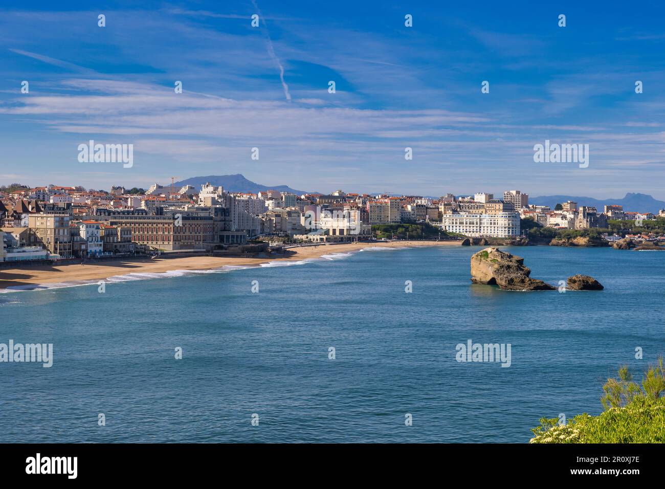 La Grande Plage et la plage Miramar at Biarritz, French Basque Country ...