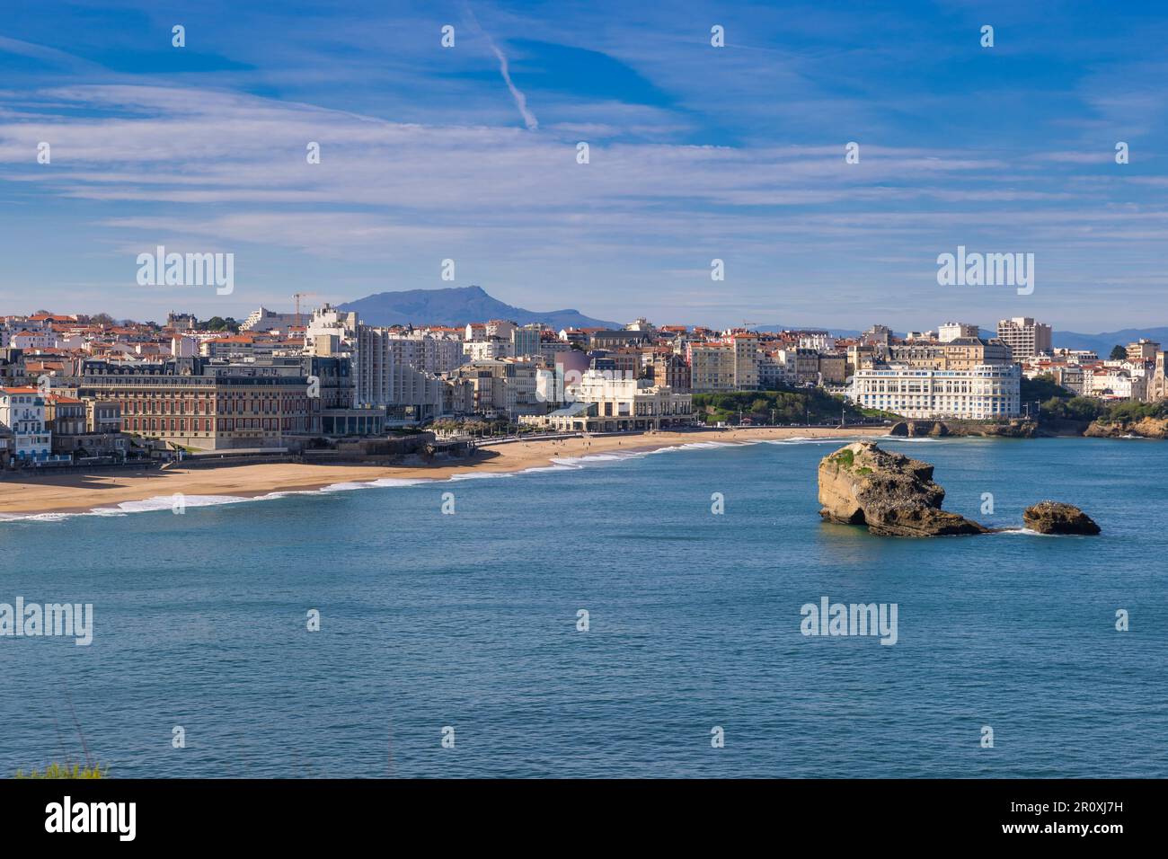 La Grande Plage et la plage Miramar at Biarritz, French Basque Country ...