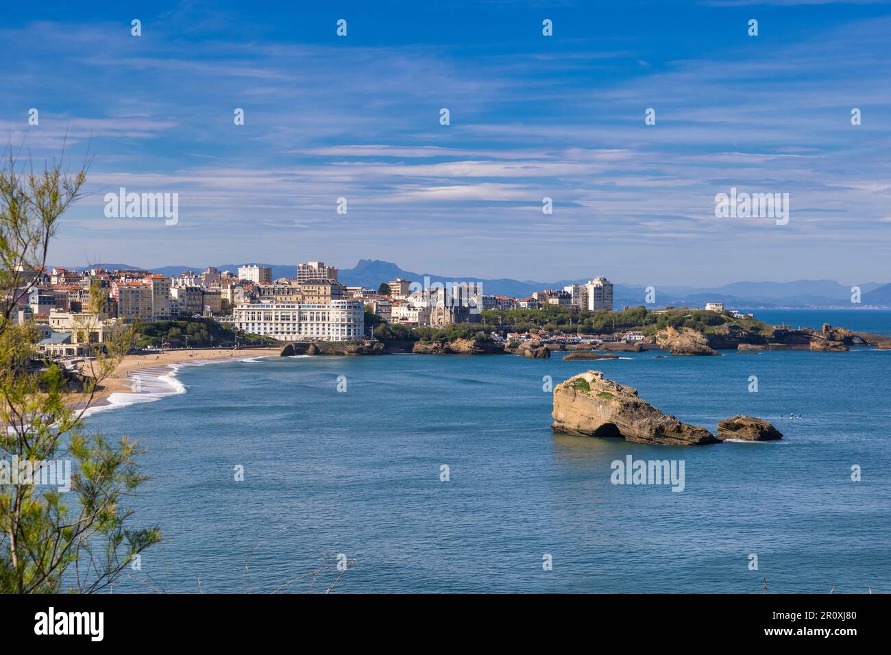 La Grande Plage et la plage Miramar at Biarritz, French Basque Country ...