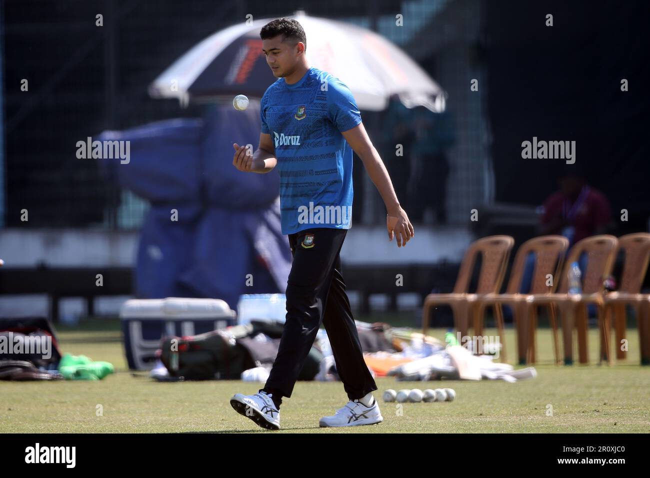 Bangladeshi cricketer Tashkin Ahmed during the Bangladesh National ...