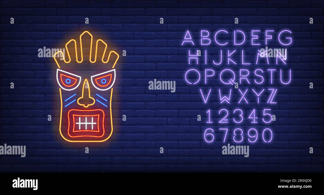 Bright tiki idol neon sign Stock Vector Image & Art - Alamy