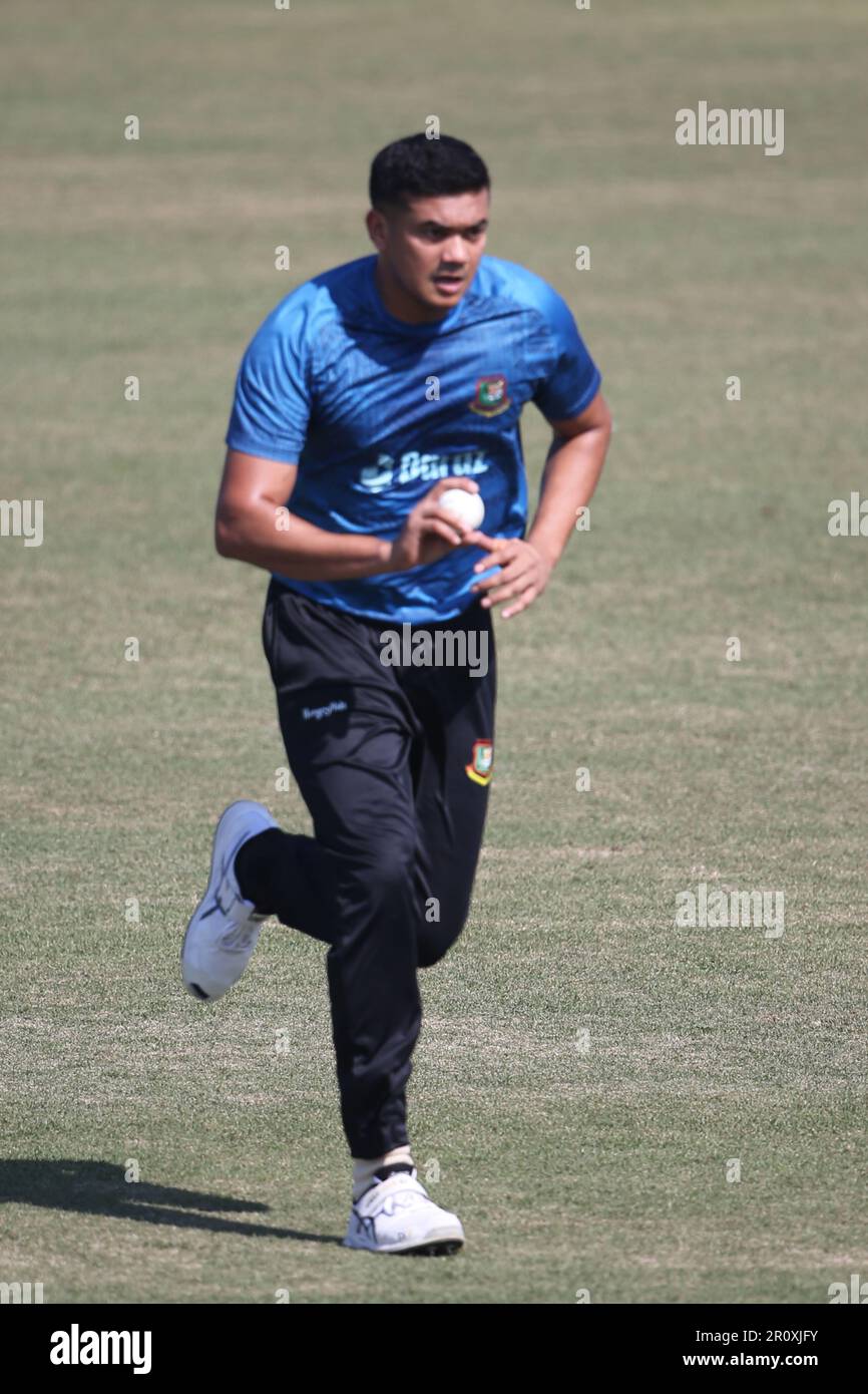 Bangladeshi cricketer Tashkin Ahmed during the Bangladesh National ...