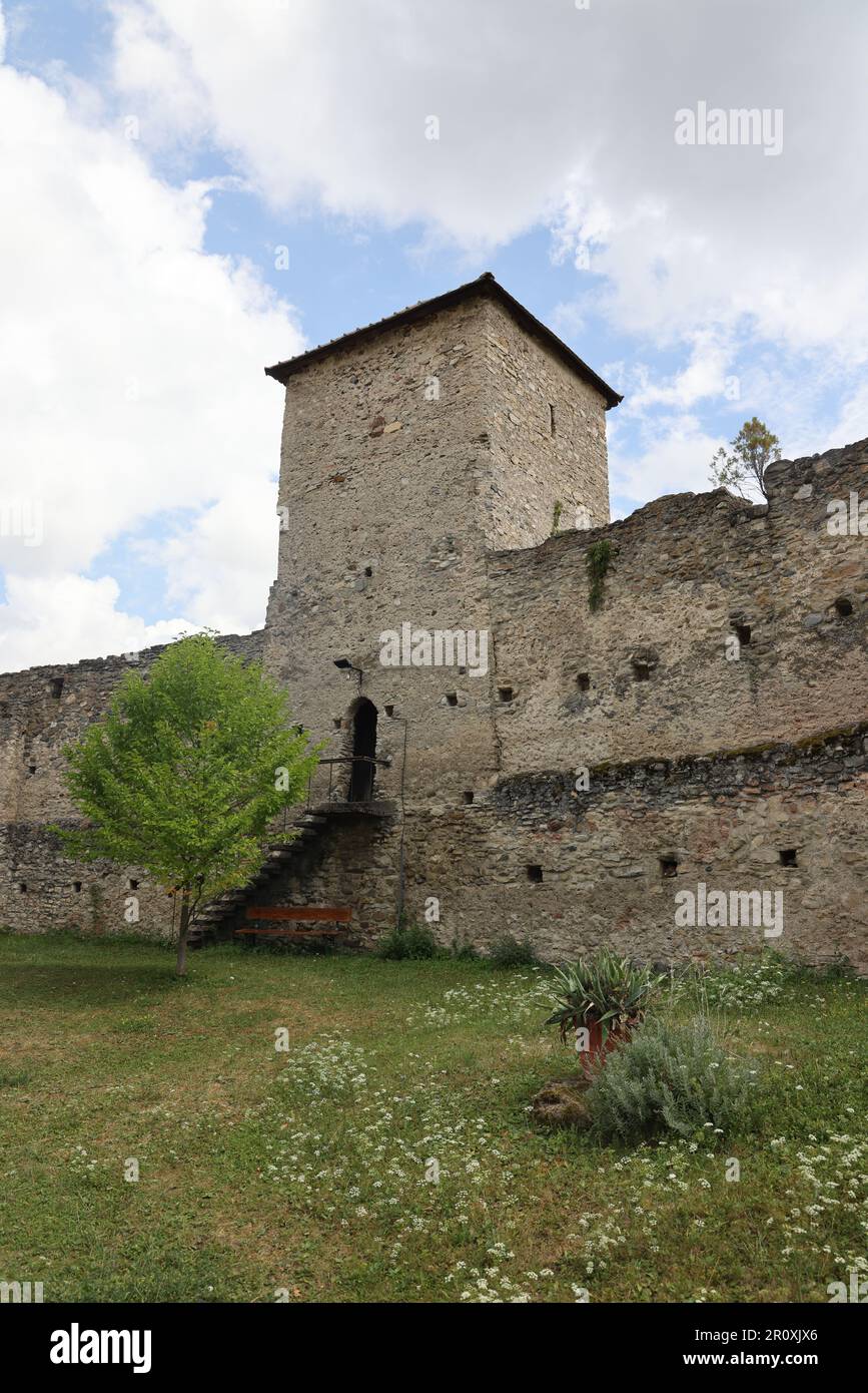 View on wall with tower from the inner yard of Câlnic fortified church ...