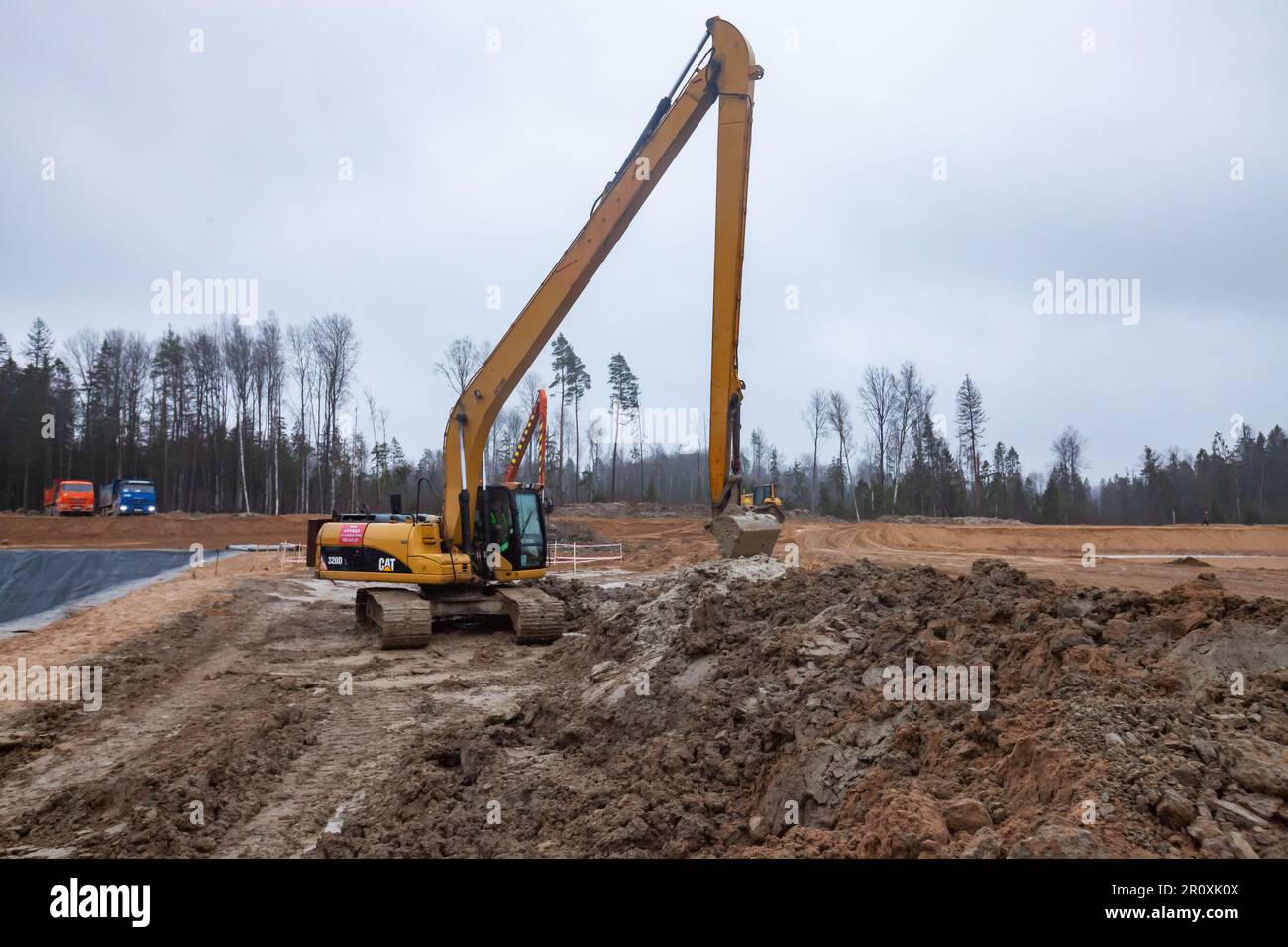 Ust-Luga, Leningrad oblast, Russia - November 16, 2021: Caterpillar ...