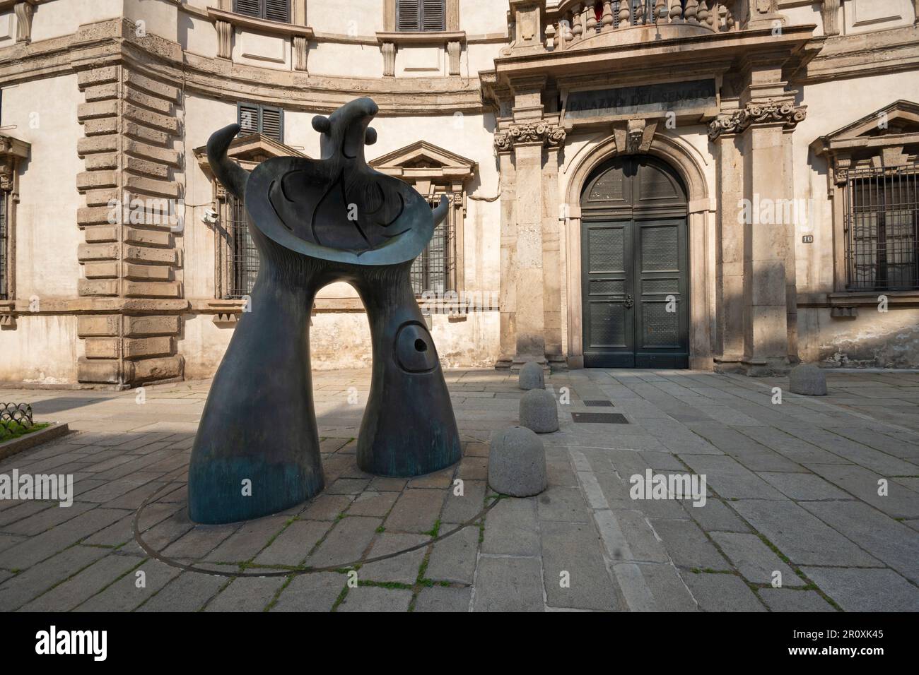 Italy, Lombardy, Milan, Via Senato Street, Sculpture Mère Ubu by Joan ...