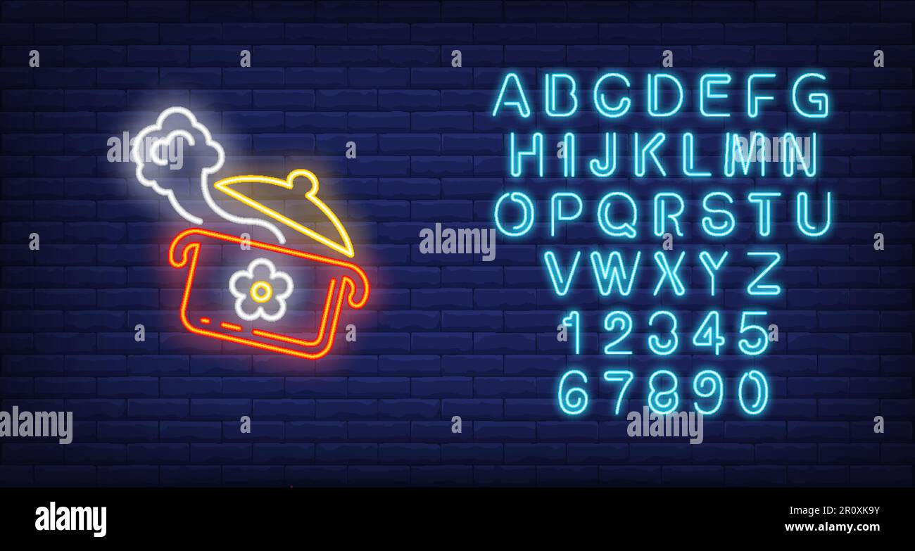 Steaming pan neon sign Stock Vector Image & Art - Alamy