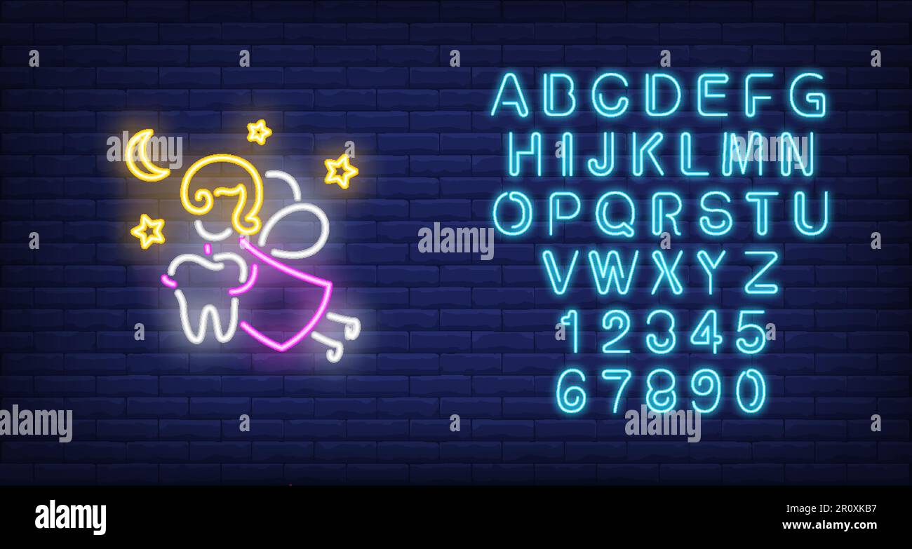 Tooth fairy neon sign Stock Vector Image & Art - Alamy