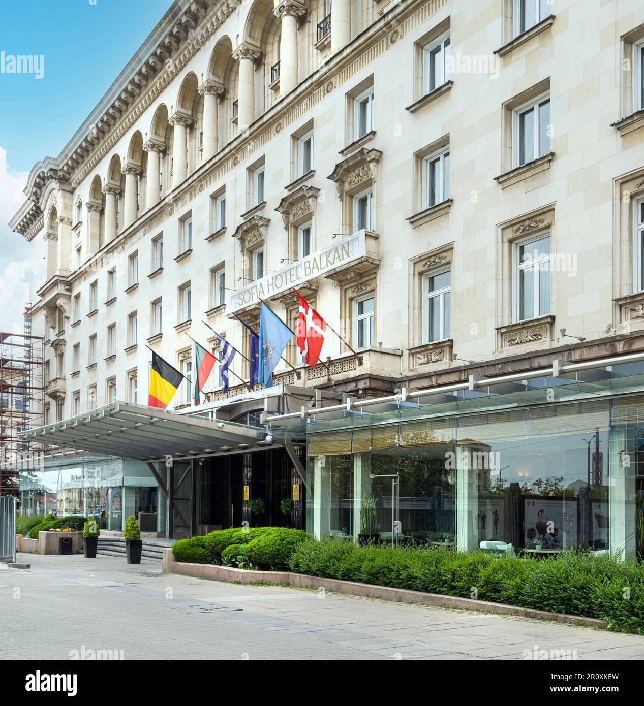 Sofia, Bulgaria. May 2023. the exterior facade of the Sofia Hotel ...