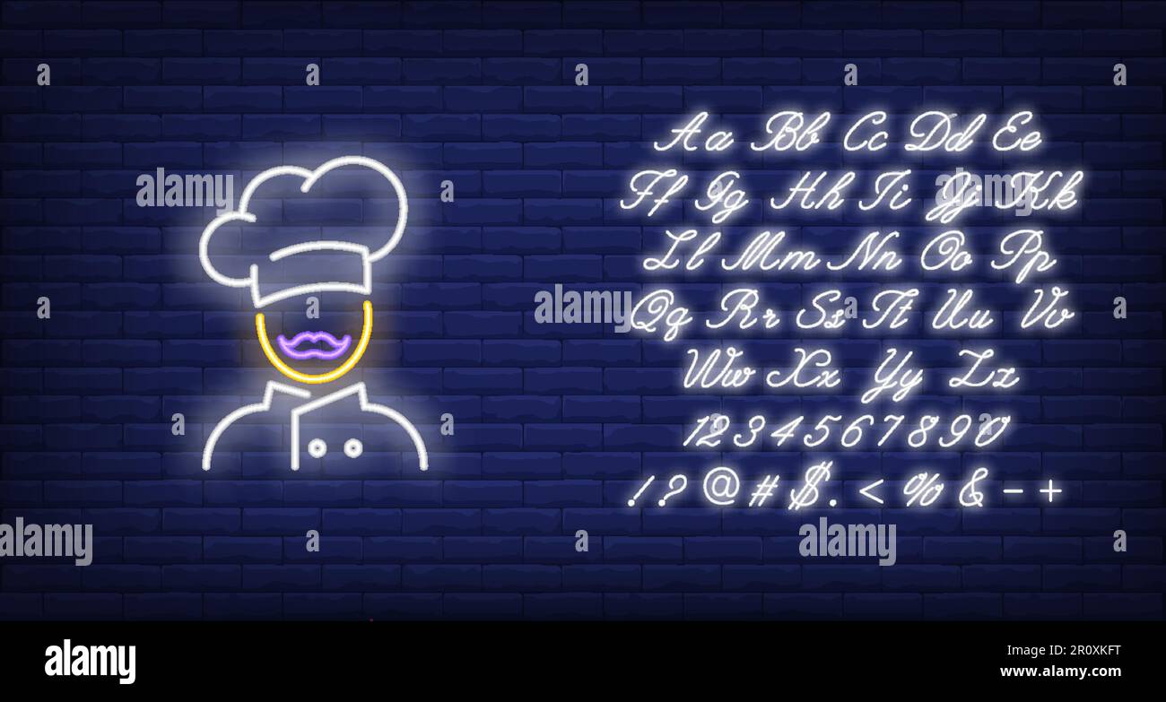 Chief cook in uniform neon sign Stock Vector Image & Art - Alamy