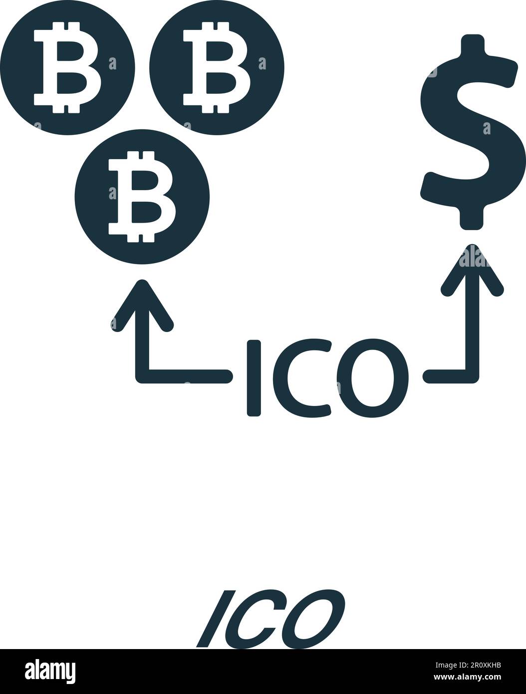 Ico icon. Monochrome simple sign from blockchain collection. Ico icon ...