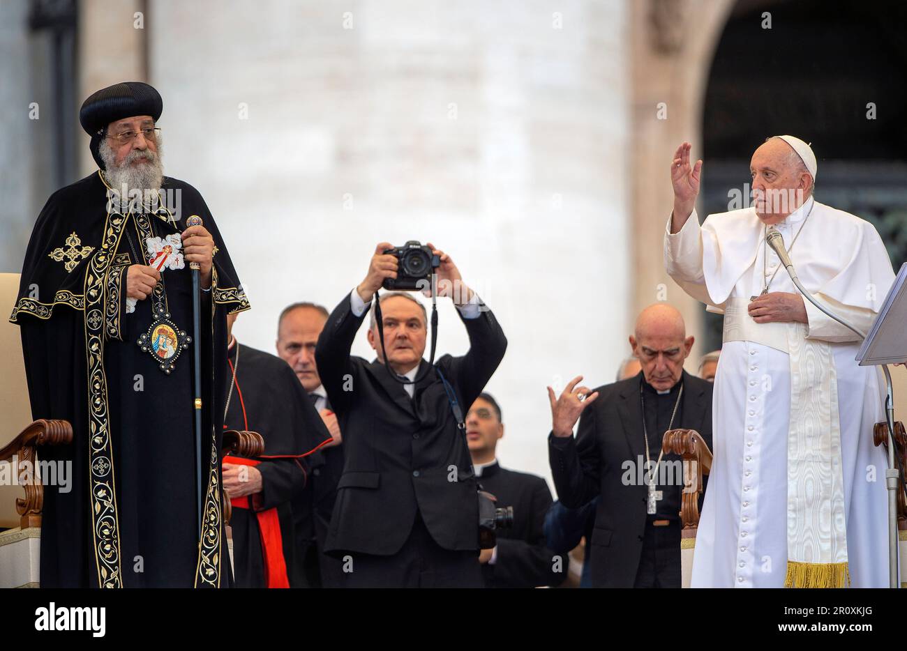 Italy, Rome, Vatican, 2023/4/10 .Pope Francis with Leader of the Coptic ...