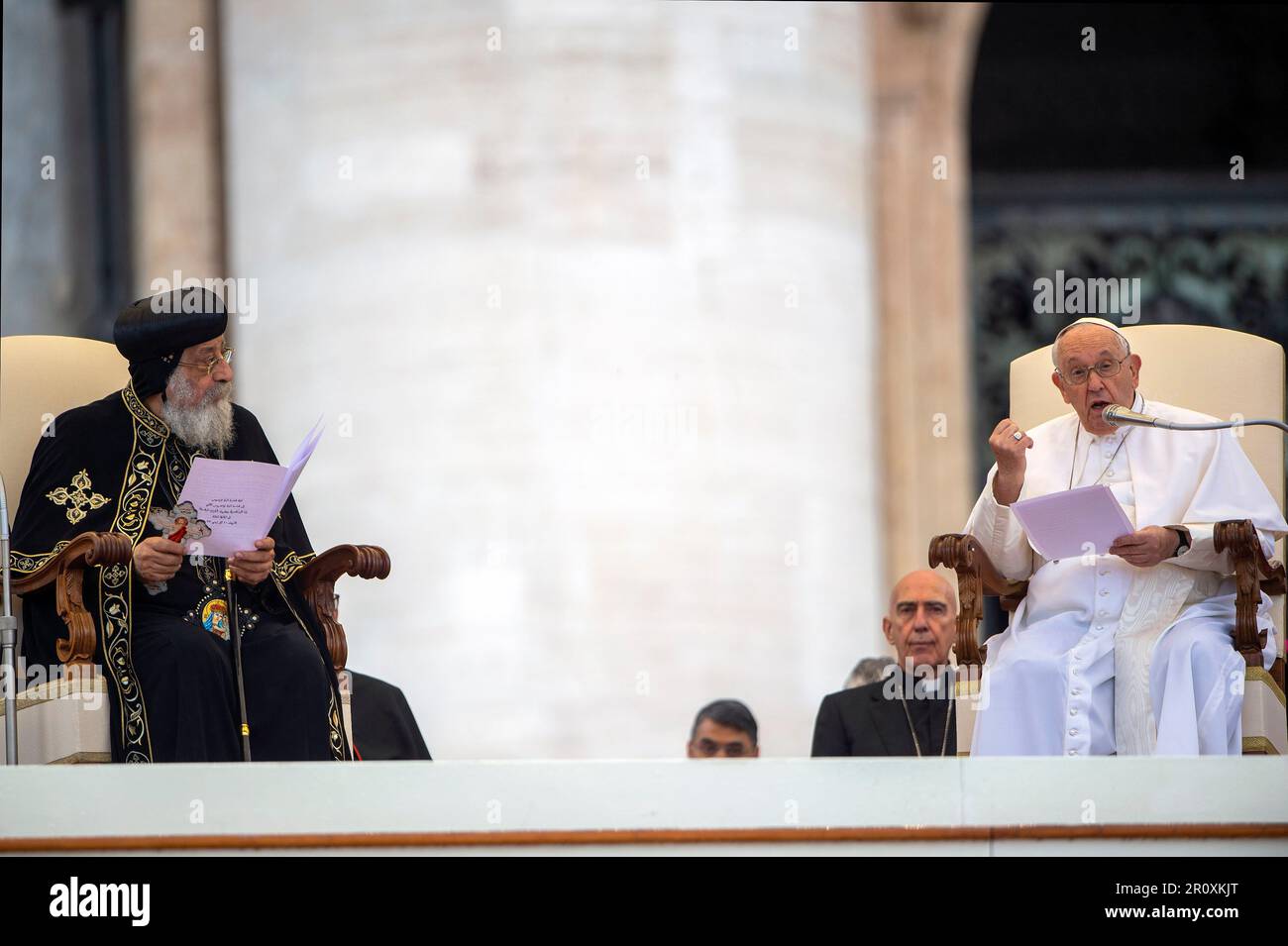 Italy, Rome, Vatican, 2023/4/10 .Pope Francis with Leader of the Coptic ...