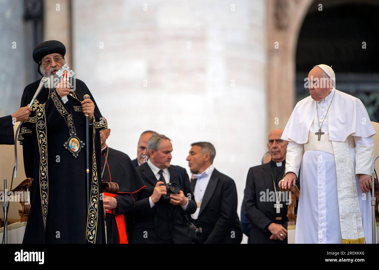 Italy, Rome, Vatican, 2023/4/10 .Pope Francis with Leader of the Coptic ...