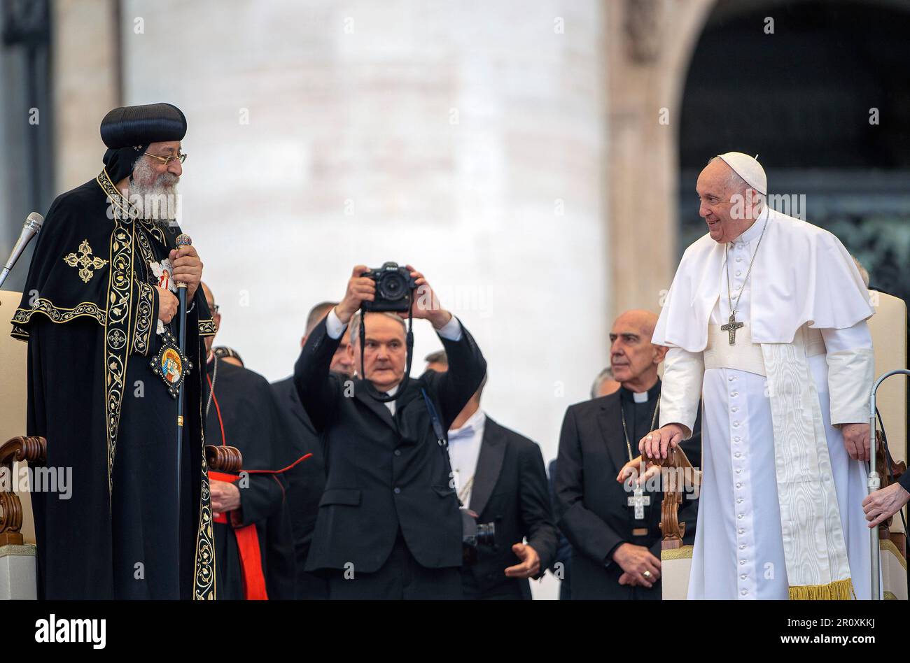 Italy, Rome, Vatican, 2023/4/10 .Pope Francis with Leader of the Coptic ...