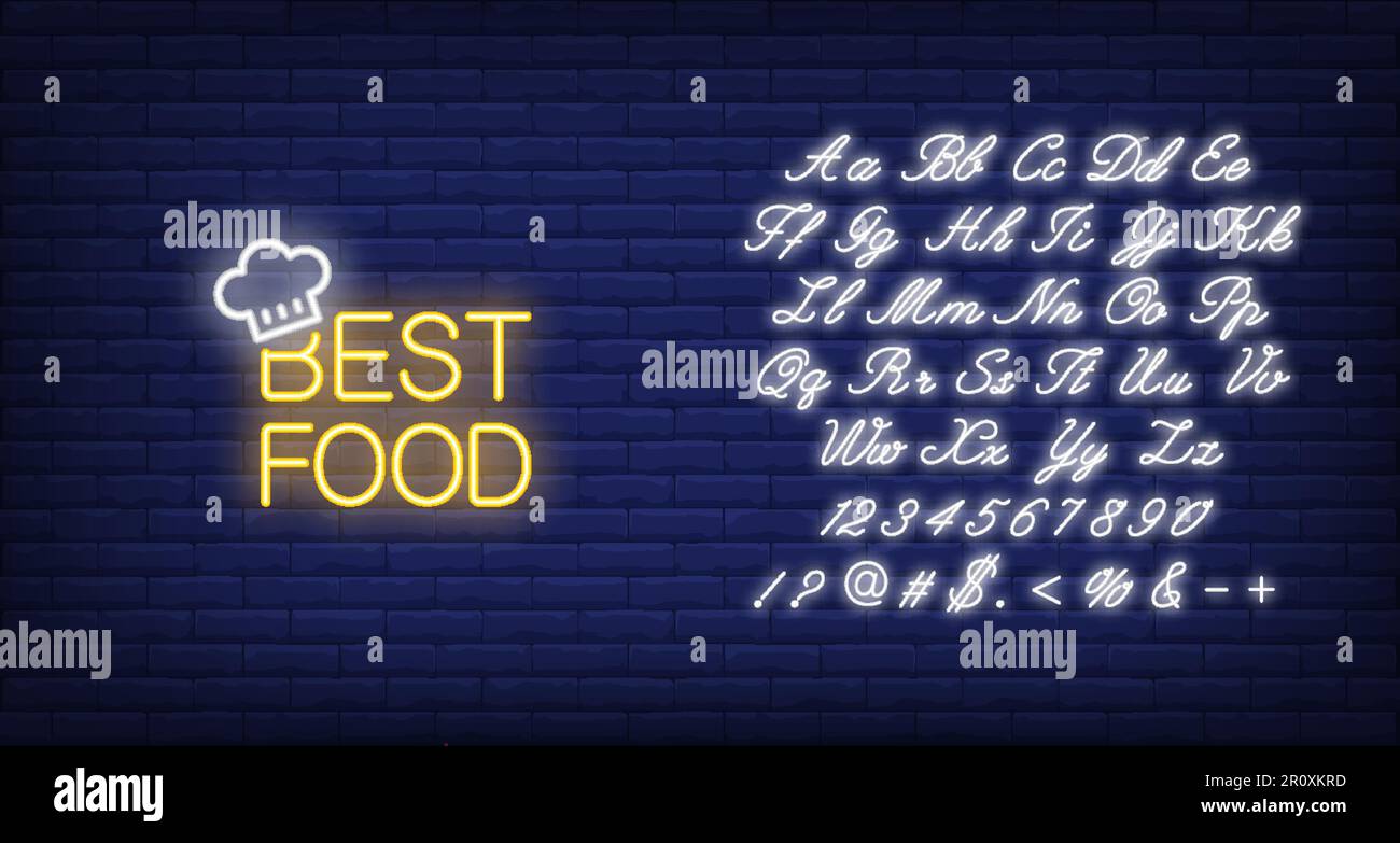 Best food neon sign Stock Vector Image & Art - Alamy