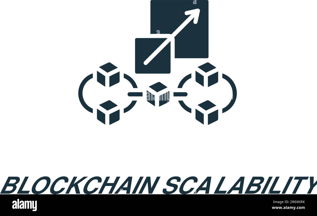 Blockchain salability icon. Monochrome simple sign from blockchain ...