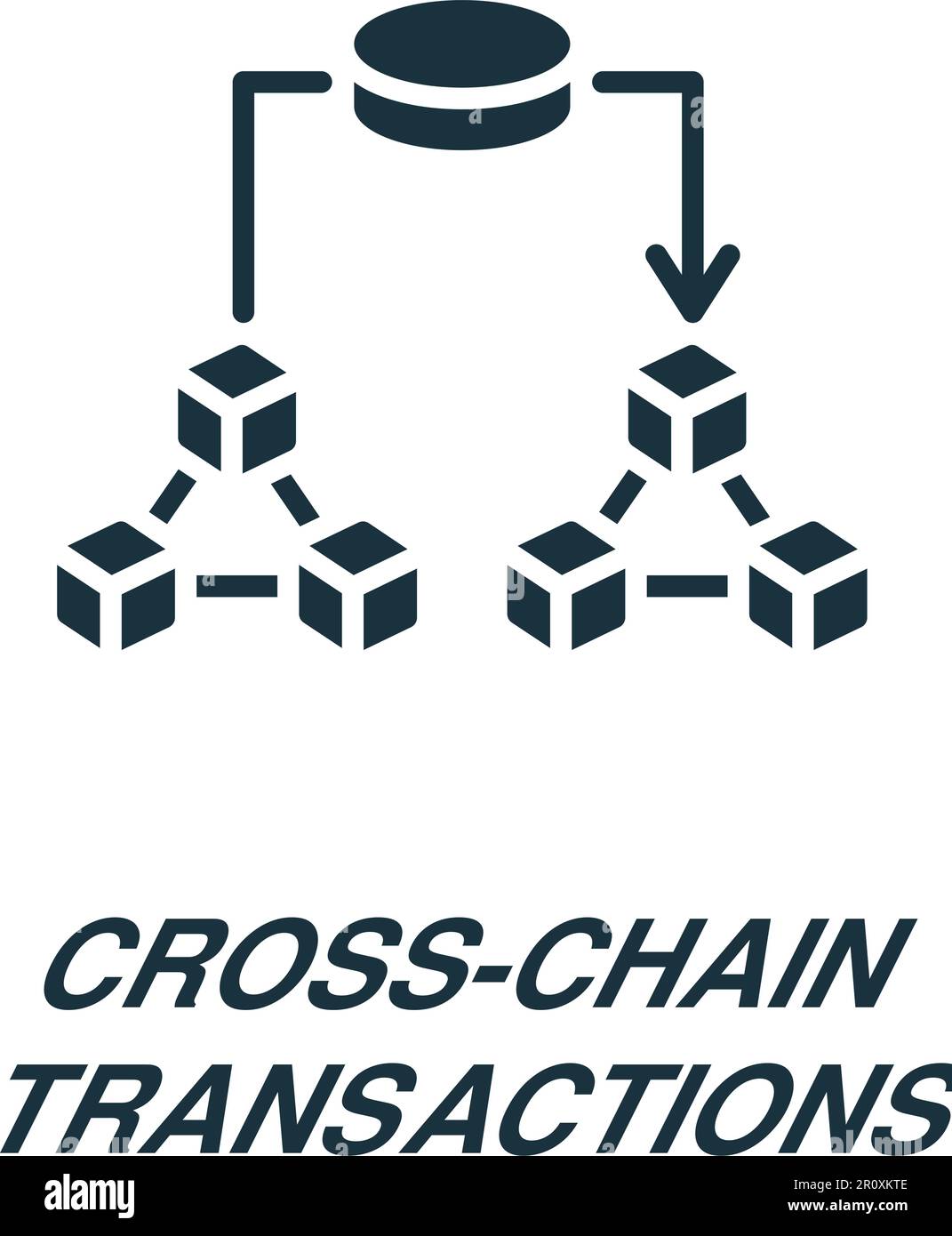 Cross-chain transactions icon. Monochrome simple sign from blockchain ... Cross-chain transactions icon. Monochrome simple sign from blockchain ...