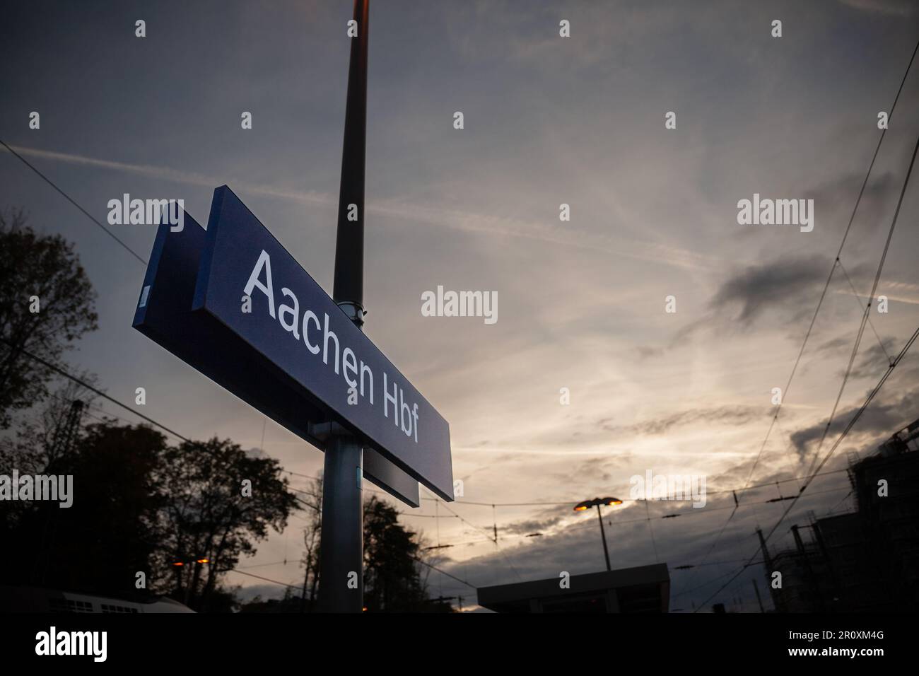 Picture of the a sign of Aachen Hbf train station, . Aachen ...