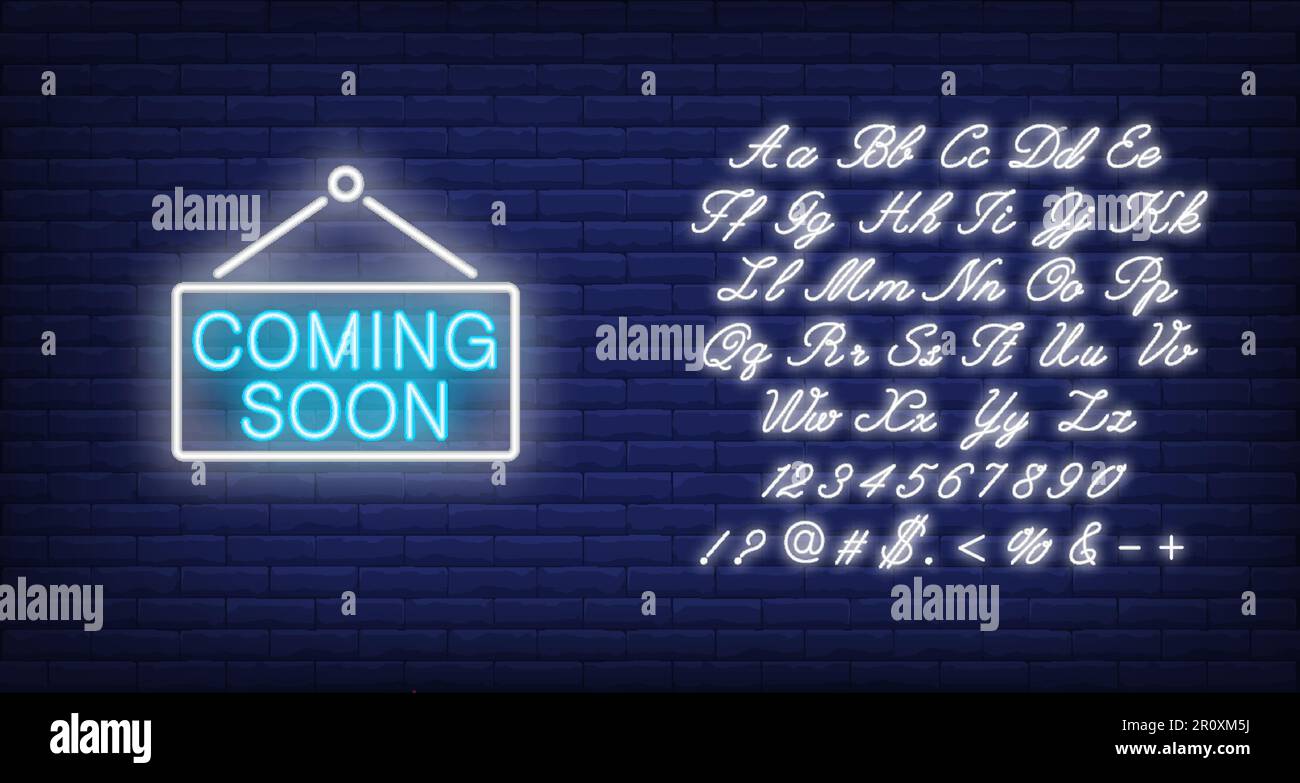 Coming soon neon sign Stock Vector Image & Art - Alamy