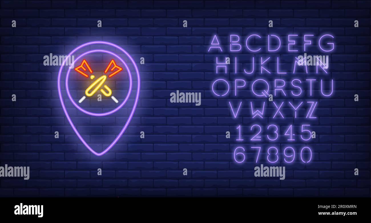 Two darts in pointer neon sign Stock Vector Image & Art - Alamy
