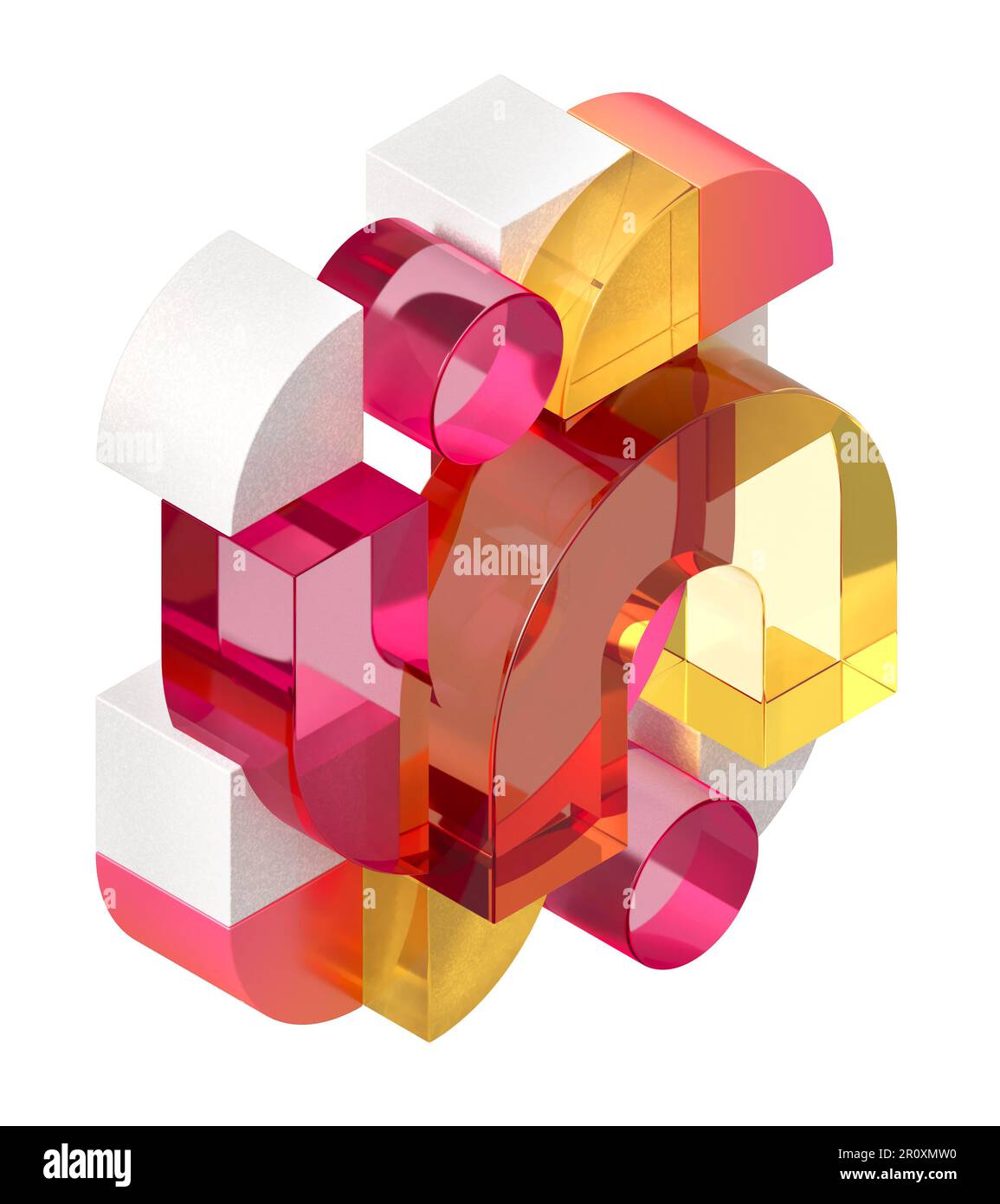 Convex geometric shapes - colored geometric objects 3d illustration ...