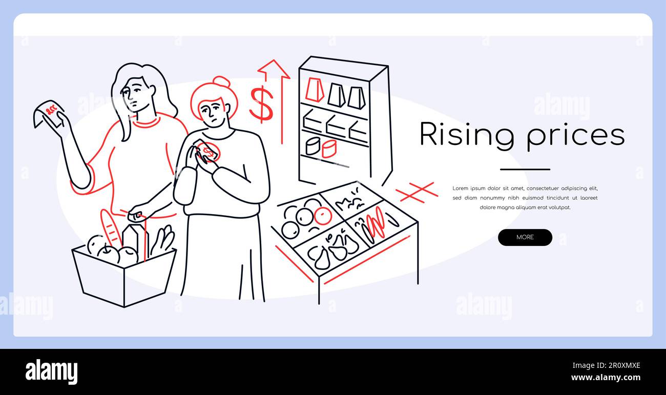 Rising prices - modern colorful line design style banner Stock Vector ...