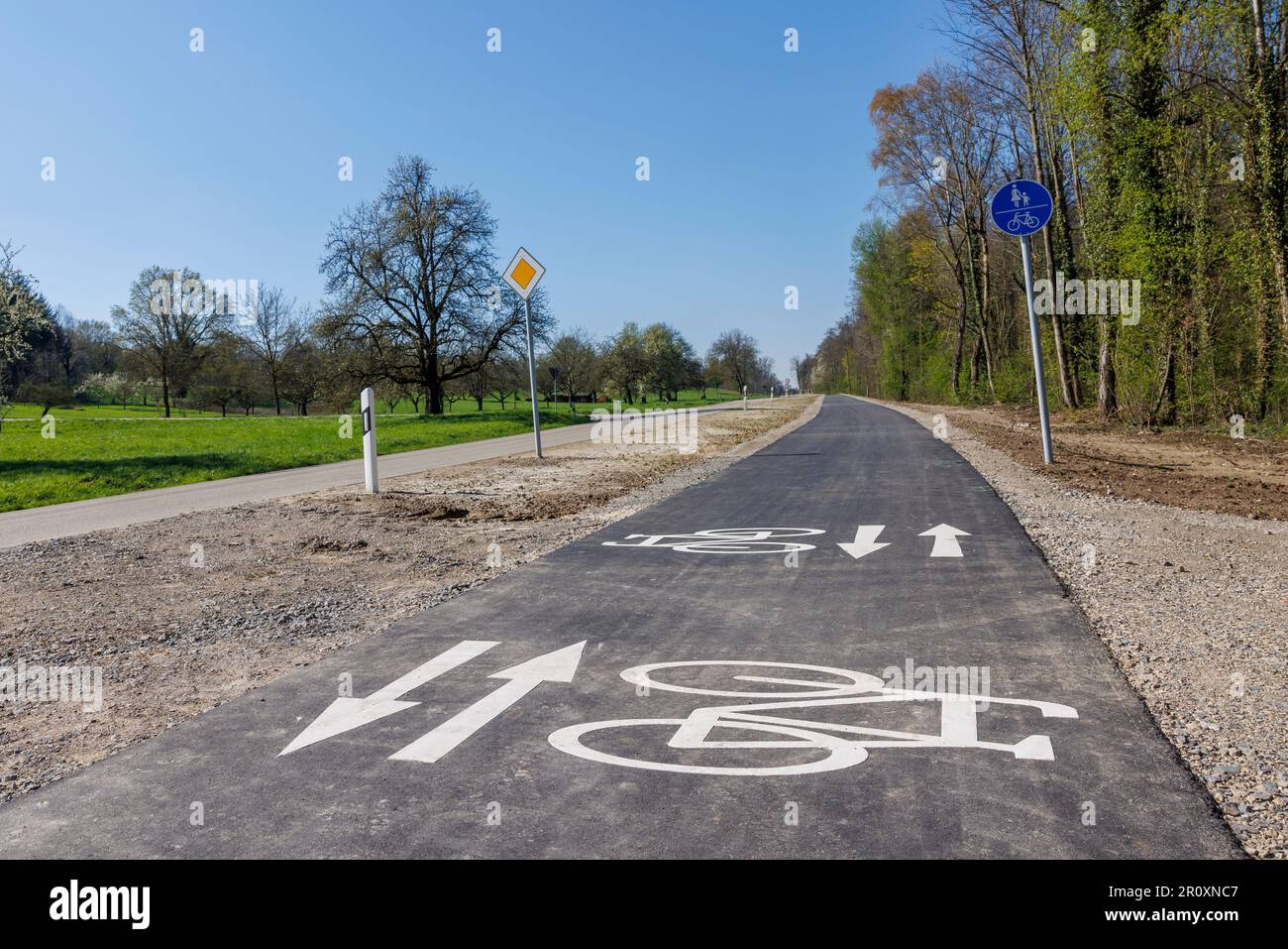 Cycle path next to the road hi-res stock photography and images - Alamy